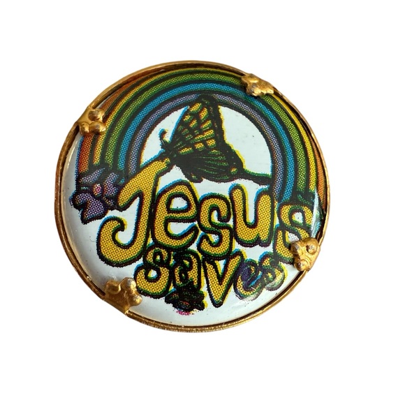 Accessories | Vintage 9s Jesus Saves Christian Button Pin | Poshmark